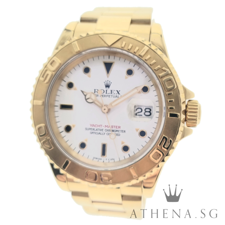 ROLEX 18K YELLOW GOLD ROLESOR YACHT-MASTER 40MM “X” SERIES “WHITE DIAL ...