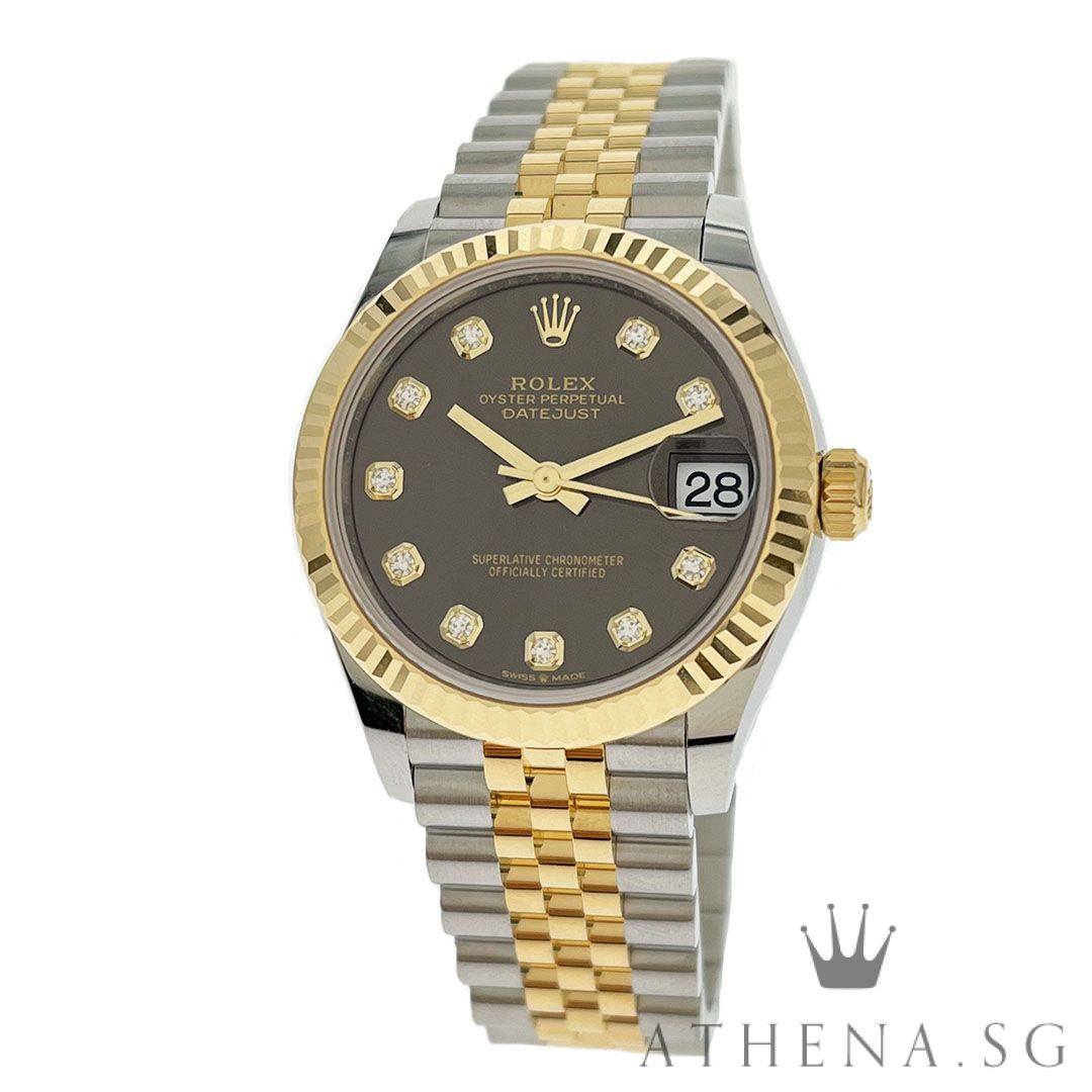 UNWORN!! ROLEX YELLOW ROLESOR MID-SIZE OYSTER PERPETUAL DATEJUST "AN ...