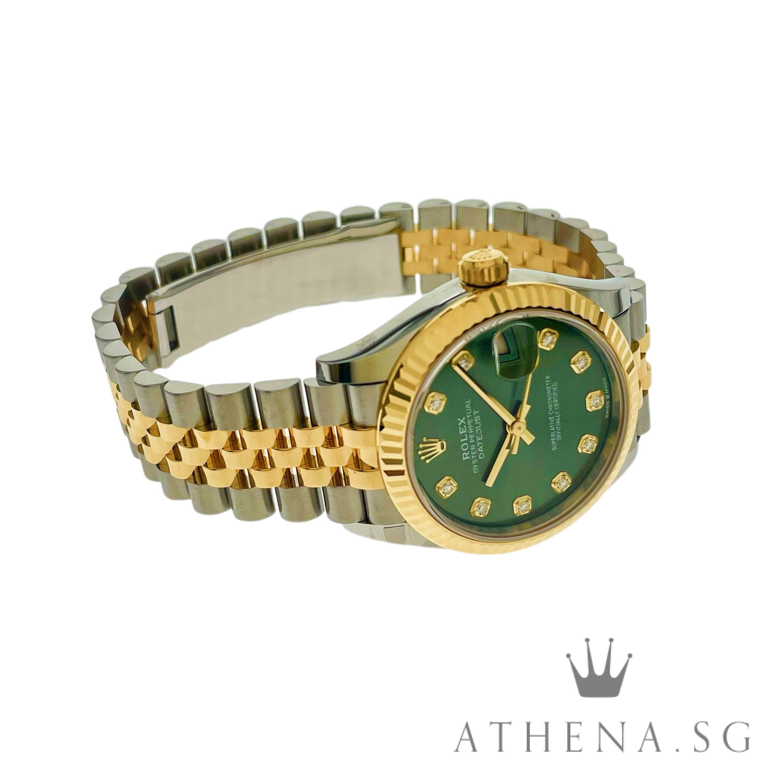 UNWORN!! ROLEX YELLOW ROLESOR MID-SIZE OYSTER PERPETUAL DATEJUST "AN ...