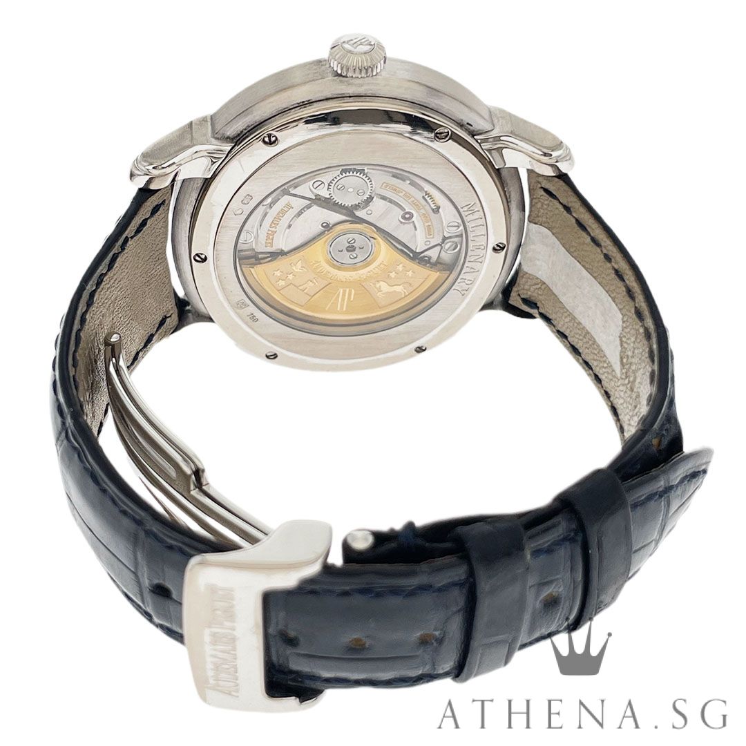 18K WHITE GOLD AUDEMARS PIGUET MILLENARY AUTOMATIC WATCH WITH BOX ...