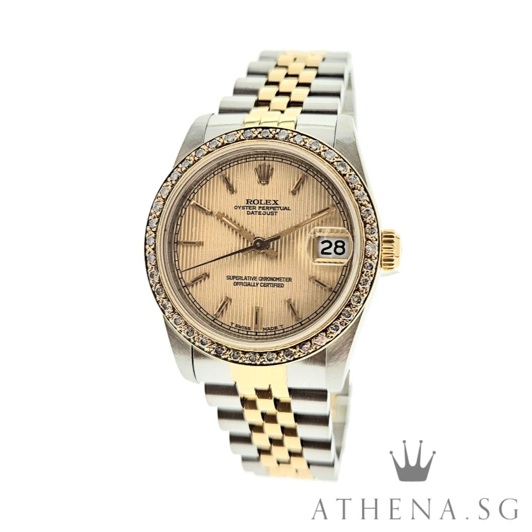 ROLEX HALF GOLD MID SIZE OYSTER PERPETUAL DATEJUST 31MM "L" SERIES ...