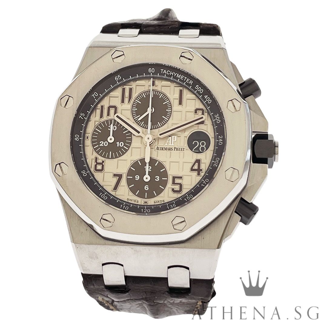 AUDEMARS PIGUET ROYAL OAK OFFSHORE “SAFARI” “IVORY TONED CHRONOGRAPH ...