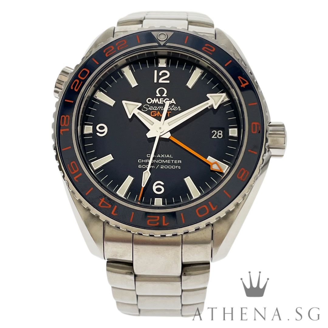 OMEGA SEAMASTER PLANET OCEAN 600M GMT "BLUE DIAL" WITH BOX & CERT DATED ...