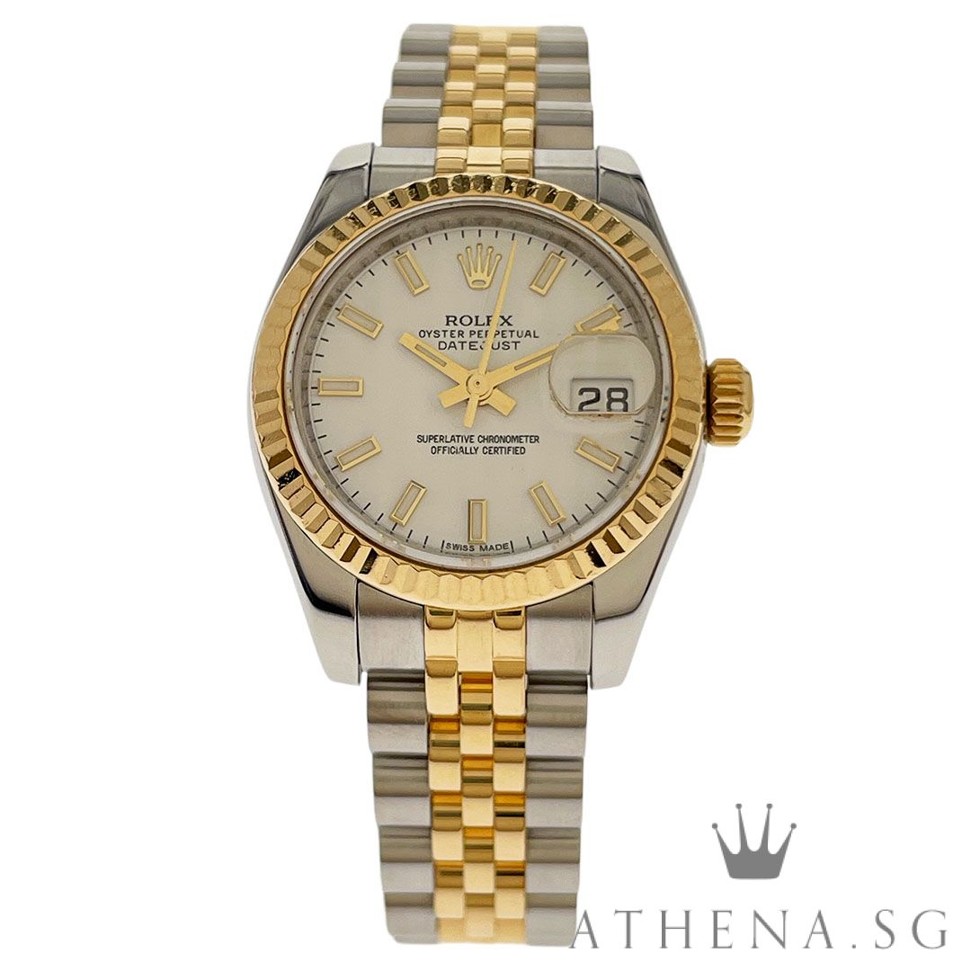 ROLEX YELLOW ROLESOR OYSTER PERPETUAL DATEJUST 26 “AN” SERIES “WHITE ...